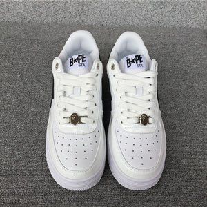 Bape | Shoes | A Bathing Ape Bape Sta Low White Black Sneakers | Poshmark